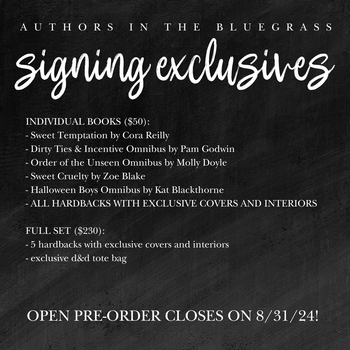 AITBG SIGNING EXCLUSIVES - PRE-ORDER – dark & disturbed